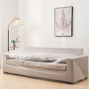 Liyaomix 2-Pack 2 Mil Plastic Drop Cloth for Painting 9ft x 12ft, Heavy Duty Plastic Painters Drop Sheet, Waterproof Plastic Painting Tarp for Floor Covering