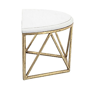 Sagebrook Home Demilune Wall Shelf Rustic Bedroom and Bathroom Shelves, White and Gold, 12 L x 6 W x 6 H Inches