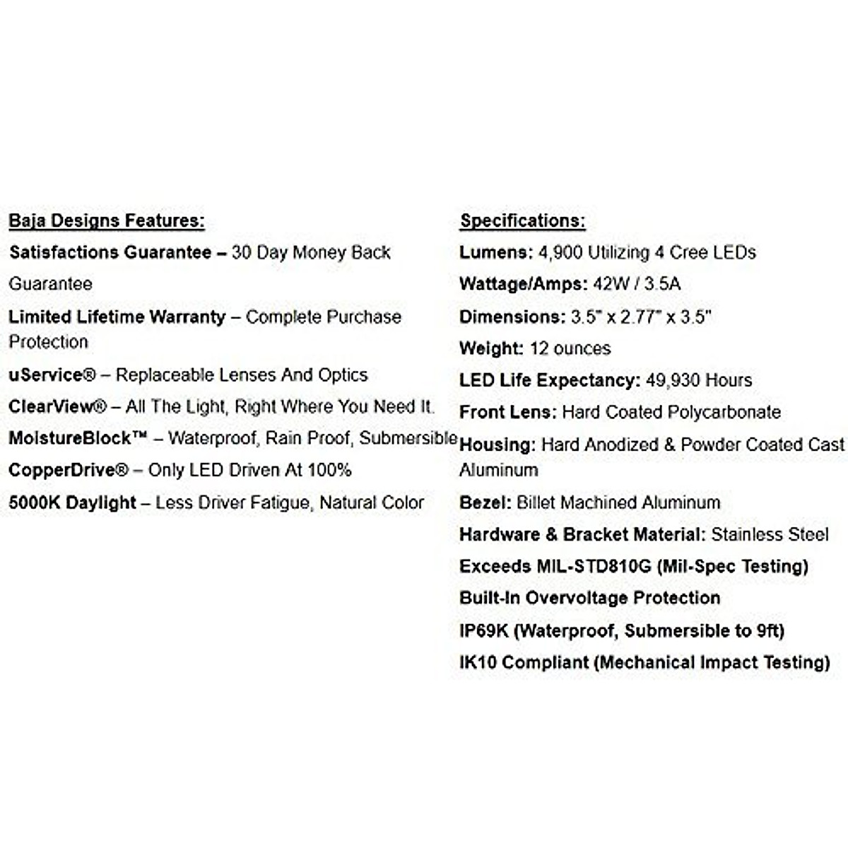 Baja Designs 597803 Squadron-R Pro, Pair Driving/Combo LED