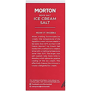 Morton Ice Cream Salt, Rock Salt, 4 Pound, Tub (Pack of 4)