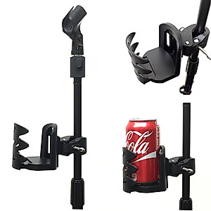 ChargerCity 360° Rotation Musician Drinks Water Cup Holder Clamp Handle Bar Pole Clamp Mount for Music Instrument Mic/Boom Microphone Stand (Fits all cup up to 2.75 inch)