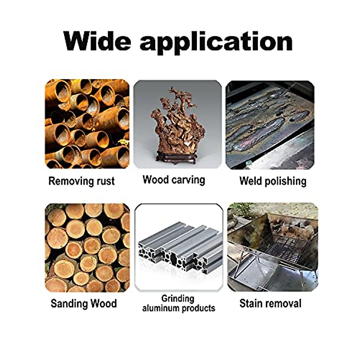 14 Pack Rocaris Buffing Flap Wheels - 7 Size Flap Disk - 1/4 Inch Shanks Fit All Drills - 80 Grits