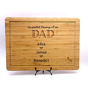 Grill Master Cutting Board for Dad or Grandpa, Steak Lover Father, With Children Names, Grill Lover Dad Gift, Personalized Cutting Board Gift for Men, BBQ Gifts, Customized Cutting Board, 9 Designs