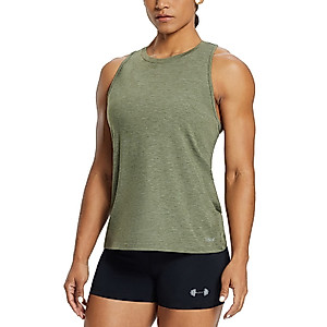 BALEAF Women's Workout Tank Tops Racerback Athletic Running Muscle Tank Gym Tennis Shirts Exercise Fitness Heather Green M