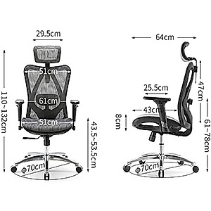 MayNuo Chair E-Sports Chair Computer Chair Ergonomic Office Chair Game Seat Work Swivel Chair Backrest Lift Chair/Black 1/One Size