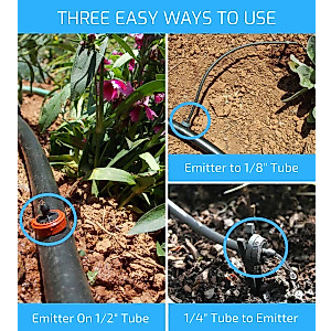 1 GPH Netafim Woodpecker Jr Pressure Compensating Dripper Emitters (35-Pack) Kit with Hole Punch Tool and Goof Plugs for Drip Irrigation Systems