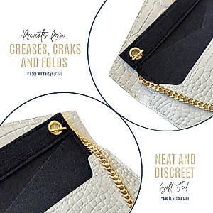 Uptown Clutch Conversion Kit with Gold Chain Wristlet Insert Wallet on Chain WOC Uptown Pouch Insert (Black)