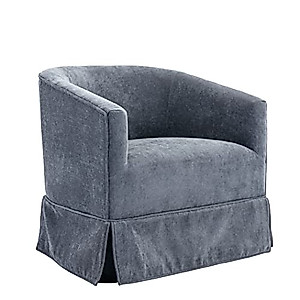 Locus Bono Swivel Accent Chair Set of 2, Upholstered Swivel Chairs for Living Room, Bedroom, Lounge, Nursery, Fabric Swivel Barrel Chair for Small Space (Gray), SD-203