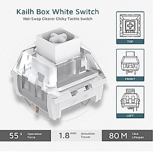 FL ESPORTS F12 65% Three-Mode Wireless Mechanical Keyboard, 68 Keys RGB BT 5.0/2.4Ghz Gaming Keyboard w/Light Tactile Kailh Box White Switch, PBT Keycaps, Durable Durable Battery