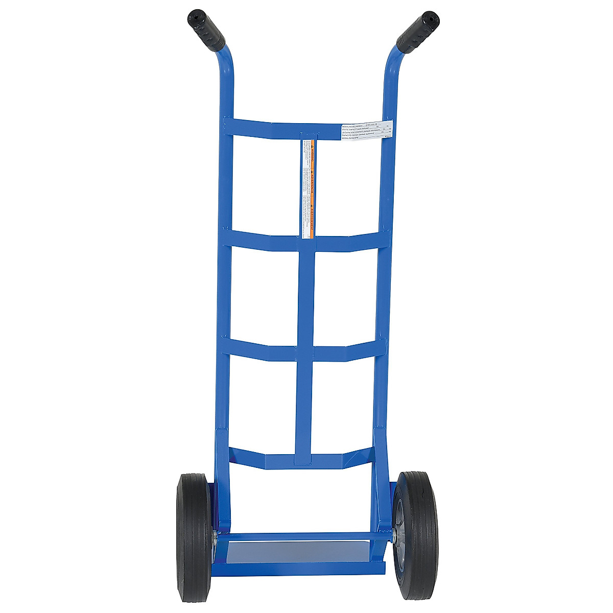 Vestil DHHT-500S-HR Steel Hand Truck with Dual Handle,Hard Rubber Wheels, 500 lbs Load Capacity, 44-1/2" Height, 21" Width X 17-1/2" Depth