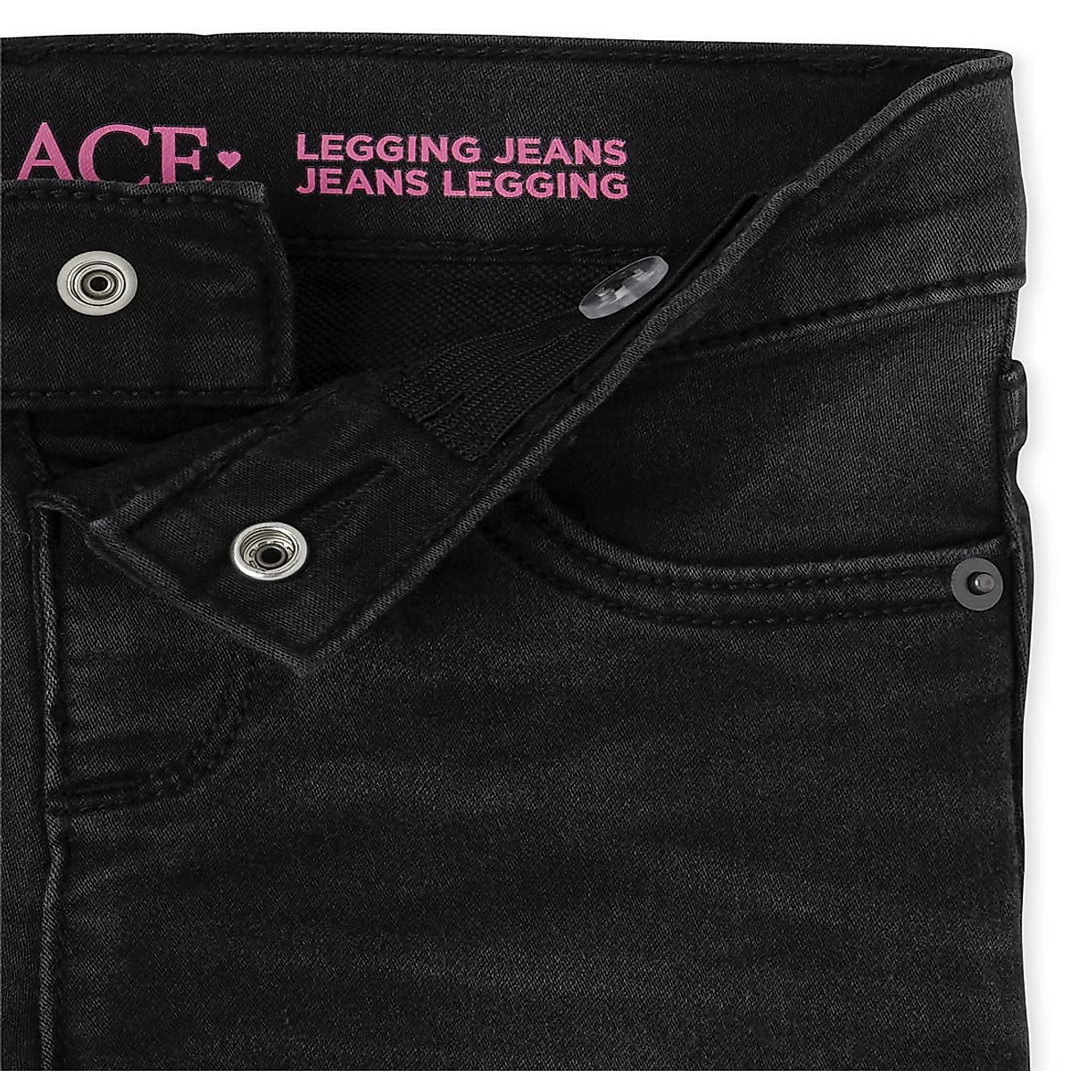 The Children's Place Girls' Stretch Denim Legging Jeans, Black/Fog Wash, 12