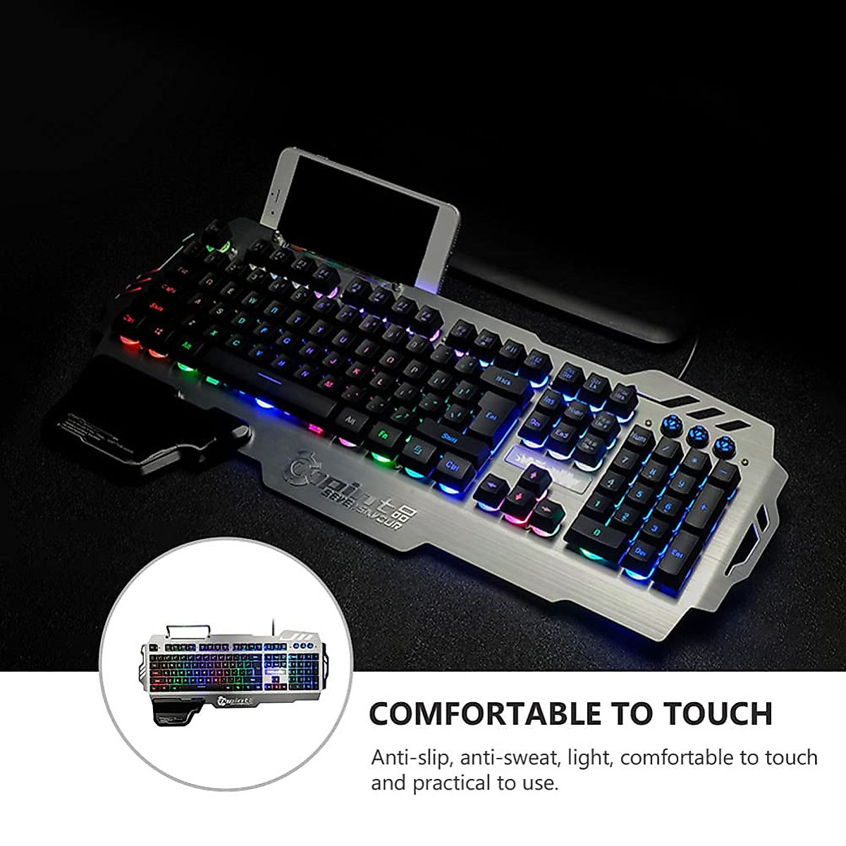 SOLUSTRE Gaming backlit keyboard wireless keyboards Laptop Keyboard keybar Laptop Accessory Notebook Keyboard desktop keyboard keybord wireless keyboard for laptop Metal Accessories abs