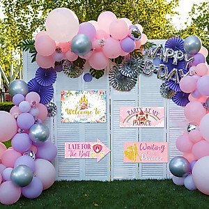 20 Pieces Princess Birthday Party Decorations Princess Welcome Sign Princess Directional Signs Castle Princess Decorations Princess Sign for Girl Birthday Baby Shower Party Supplies, 10 Styles