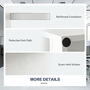 Tangkula White Desk with 4 Storage Drawers, Home Office Writing Desk, Modern Executive Desk, Laptop PC Desk, Vanity Makeup Table, Computer Workstation for Bedroom, Study Room, Office