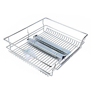 Pull Out Cabinet Organizer, Electroplated Stainless Steel Wire Basket, Under Shelf Storage Basket Sliding Organizer Drawer for Installation into 600mm Wide Kitchen Carcass