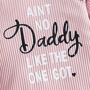 Tiacham Baby Girl Clothes Newborn Romper Aint No Daddy Like The One I Got Outfit Leopard Jumpsuit Headband (Pink, 0-3 Months)