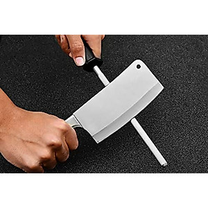 ALZAFASH Meat Cleaver with Knife Sharpener