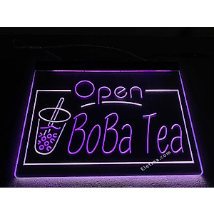 Bar Neon Light Sign Boba Tea. Open. Bubble Milk Tea St6-i4031 Lamp Neon Like Led Signs For Wall Decor