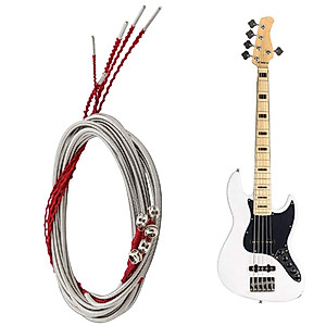 5Pcs Bass String, Steel Bass Strings Set Bass Parts Musical Instrument Accessories for Guitar Beginner Electric guitar accessories
