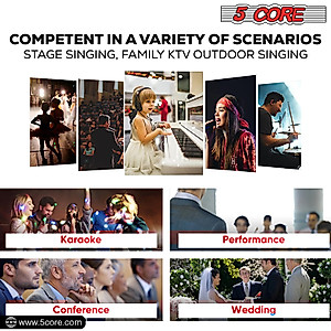 5 CORE Microphone Dynamic Vocal Handheld Mic Cardioid Unidirectional Microfono w On Off Switch + XLR Audio Cable for Singing PM-286