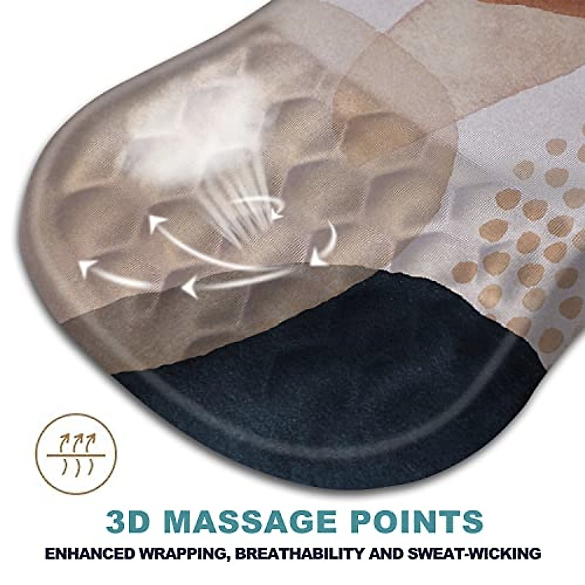Ergonomic Mouse Pad with Wrist Rest Support, Massage Design Mouse pad Relief Carpal Tunnel Pain, Entire Memory Foam Non-Slip Mouse Pad, Computer Mouse Pads for Wireless Mouse Pad, Cool Boho Stone