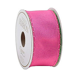 Entertaining with Caspari Fuchsia Scallop Edge Wired Ribbon, 6-Yard