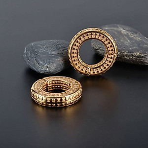 ERKUOO 2PCS Ear Weight Stainless Steel Ear Hangers for Stretched Ear Lobe Heavy Gauges for Ear Dangle Plugs and Tunnels Stretching Kit 0g(8mm)