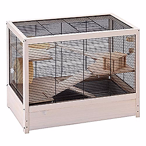 Ferplast HAMSTERVILLE Hamster Habitat Cage, Sturdy Wooden Structure, Black