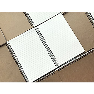 VEEPPO A5 Wirebound Notebooks Bulk Journals Spiral Steno Pads Blank/Lined Kraft Brown Cardboard Cover Thick Cream Writing Pad Sketchbook Scrapbook Album (Lined White---Pack of 4)