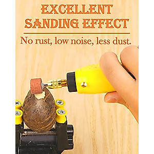 SHITIME 60 Pack Grinding Stone Set 1/8" Shank, Sanding Drill Bit for Rotary Tool Flap Wheel for Grinding, Polishing, Deburring Ferrous Metal, 2 Shaped and 3 Sizes(Orangage, Aluminum Oxide)