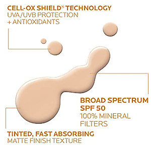 La Roche-Posay Anthelios Tinted Sunscreen SPF 50, Ultra-Light Fluid Broad Spectrum SPF 50, Face Sunscreen with Titanium Dioxide Mineral Face Sunscreen, Universal Tint, Oil-Free