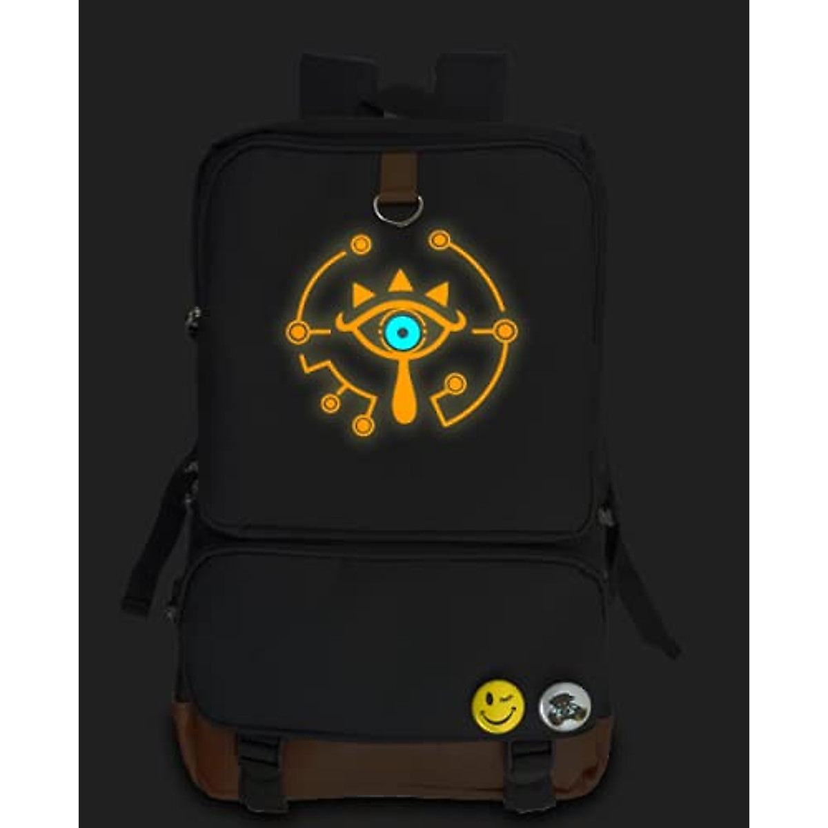 BTXB Sheikah Slate Zelda Luminous Backpack Schoolbag Laptop Bag, Black, One Size