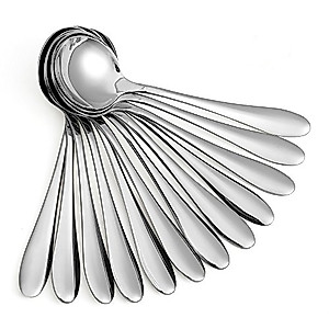 Eslite Large Soup Spoons/Stainless Steel Bouillion Spoons,12-Piece,7.7 Inches