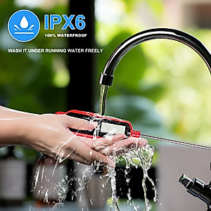 Lonicera Instant Read Digital Meat Thermometer for Cooking Food, Bread Baking, Water and Liquid Temperature, Waterproof and Long Probe for Candy, with Backlit LCD and Magnet (Red)