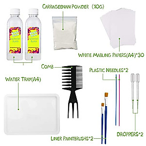 Marbling Paint Kit for Kids, Water Marbling Paint Set, Arts and Crafts for Girls & Boys Ages 6-12, 30 Colors, Ideas for Kids Activities Age 4 5 6 7 8 9 10 Marble Painting