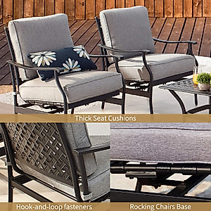 PatioFestival Patio Conversation Set 6 Pieces Metal Outdoor Furniture Seating Sets with Grey Thick Cushions