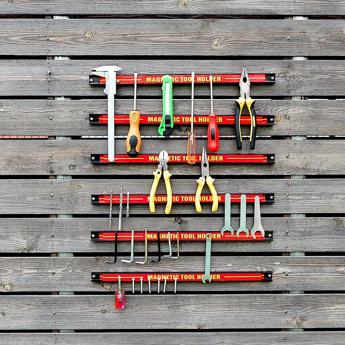 Magnetic Tool Holder,6PCS 18" Magnetic Tool Holder Strip,Heavy Duty Magnet Tool Bar Strip Rack Wall Mount,Magnet Storage Tool Organizer Racks Set for Screwdrivers, Pliers, Wrenches, Scissors (6pcs)