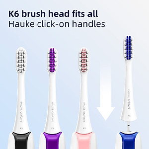 Hauke 3Pcs Hauke Electric Toothbrush Heads, Hauke Replacement Brush Heads for All Hauke Electric Toothbrushes, Dupont Bristles, One Pack with 3Pcs Inside(Blue)