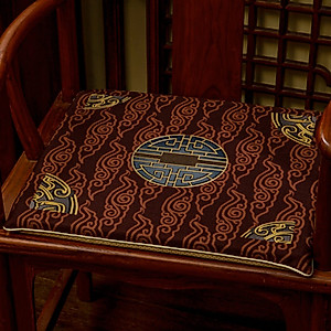 GEORPE Office Chair Pad Traditional Chinese Style Seat Cushion Sponge Sofa Red Wooden Armchair Pads for Home Decor