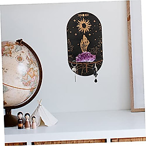 Amosfun 10 pcs Shelves Wall Decoration Crystal Crystals Shelf Bohemian Wiccan Oil Stones Supplies Decorative Gems Mount for Living Delicate Divination Rack Display Room Mounted Moon