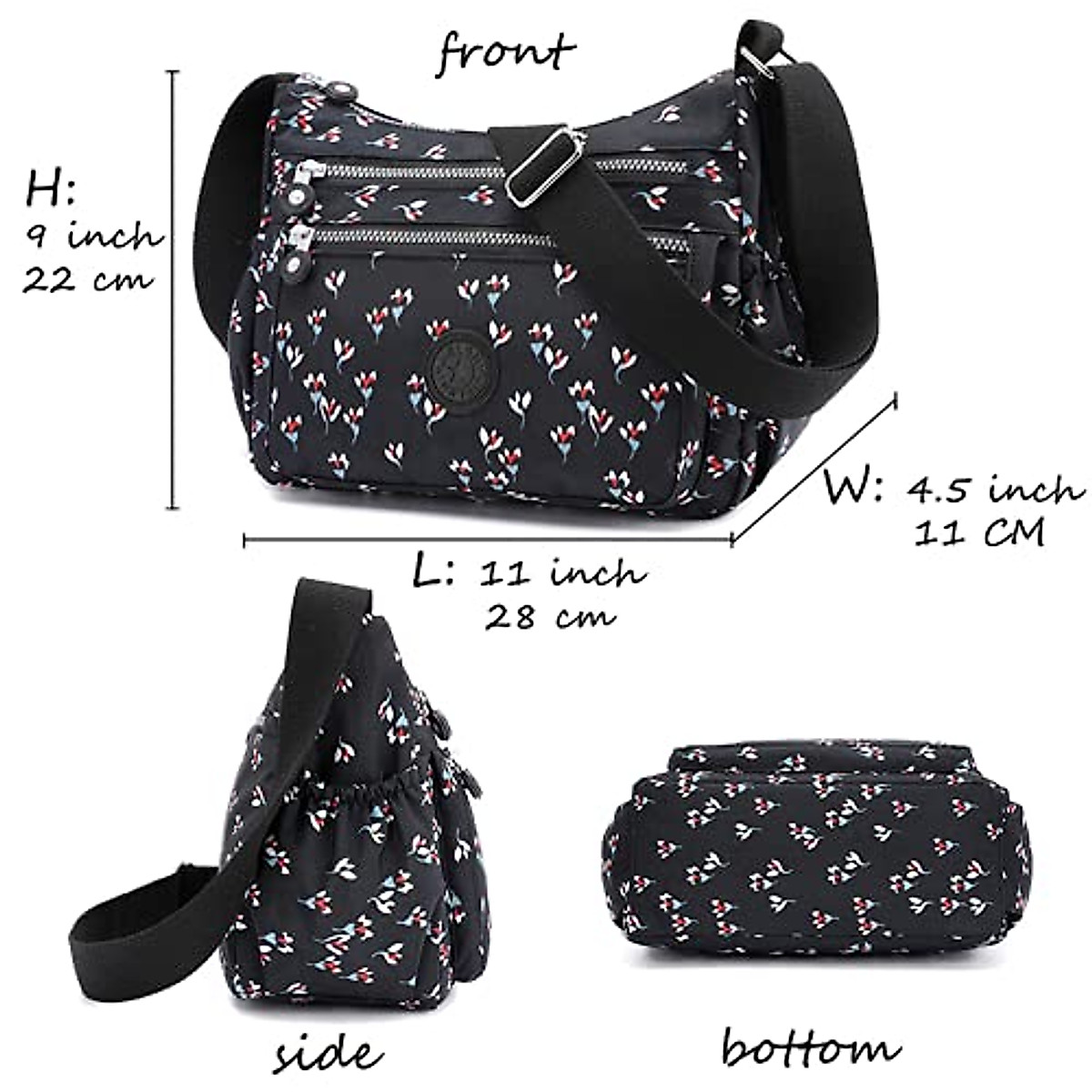 WENJHEN Women Shoulder Bag Ladies Crossbody Purse Roomy Multiple Pockets Handbag