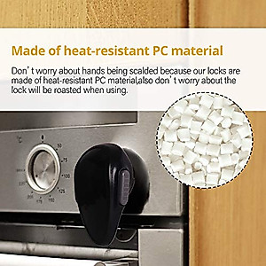 EUDEMON 1 PackChildproof Oven Door Lock, Oven Front Lock Easy to Install and Use Durable and Heat-Resistant Material no Tools Need or Drill (Black)