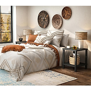 HHETOGOL End Table with Charging Station, 20 Inch Square Side Table with USB Ports & Power Outlets, No Tools Required to Assemble, for Living Room, Bedroom, Stable Frame, Black XXCTG04BE