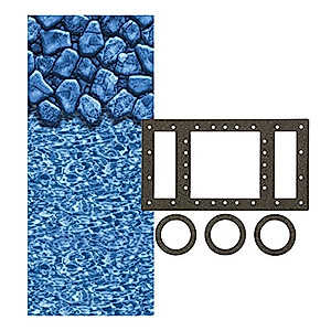 Smartline Boulder Swirl 24-Foot Round Pool Liner | UniBead Style | 52-Inch Wall Height | 25 Gauge Virgin Vinyl | Designed for Steel Sided Above-Ground Swimming Pools | Universal Gasket Kit Included