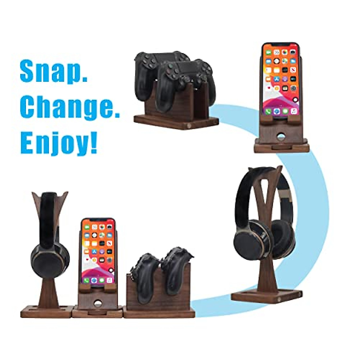 Gamer Gift for Men, Adjustable Controller Organizer with Headphone Holder, Rotating Phone Stand & Game Controller Stand - Unique Gift Idea for Teenage Boy, Gamers, Game Lover on Birthday, Fathers Day