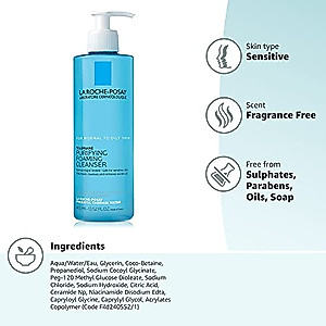 La Roche-Posay Toleriane Purifying Foaming Facial Cleanser, Oil Free Face Wash for Oily Skin and for Sensitive Skin with Niacinamide, Pore Cleanser Wonâ€™t Dry Out Skin, Unscented