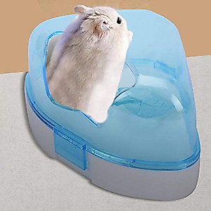 Scicalife Pet Hamster Sand Bathroom, Hamster Sand Bath Container, Large in Blue Plastic Sand Bath Container with Scoop Hamster Sandbox for Hamster Small Pet