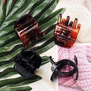 12 Pieces Medium Size Hair Claw Clamp 1.3 Inch No-Slip Grip Jaw Clips for Women and Girls Stocking Stuffers(Black and Brown)