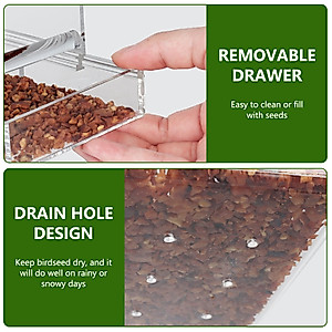 XTKS Bird Feeder, Hanging Bird Seed Feeder, Bird Feeding Station Outdoor Window Bird Feeder with Ultra-Strong Suction Cups - Perfect for Attracting Cardinals, Finches, Chickadees