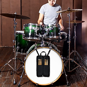 JIELISI Drumstick Holder Oxford Cloth Drum Stick Bag Container for Drum Set Hanging On Stick Holder Bag Container Large Capacity Drum Stick Storage Bag Up to 6 Pairs